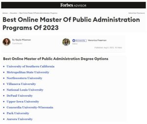 Forbes Advisor: Top online Master of Public Administration programs ...
